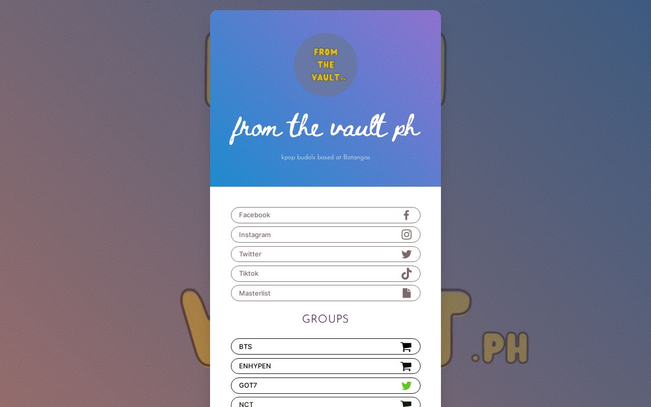 from the vault order forms